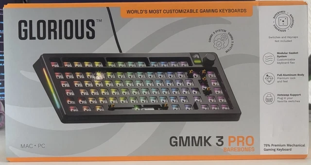 GLORIOUS GAMING GMMK 3 Pro + Monaco Key Keycaps + V3 Cream Blue Pro ...