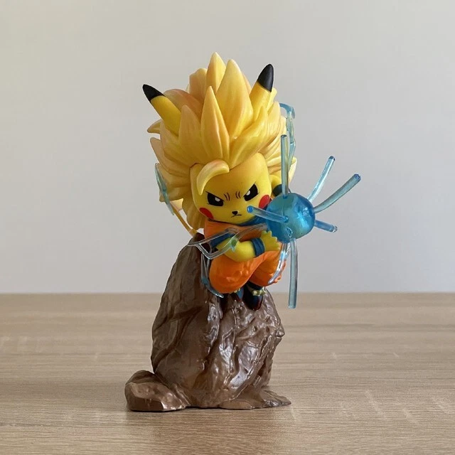 ANIME DRAGON BALL Super Saiyan Pokemon Pikachu Goku Saiyan 3 Statue £24 ...