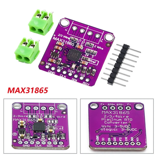 MAX31865 PT100 RTD Thermocouple Temp Sensor Amplifier Module 3.3V 5V ...