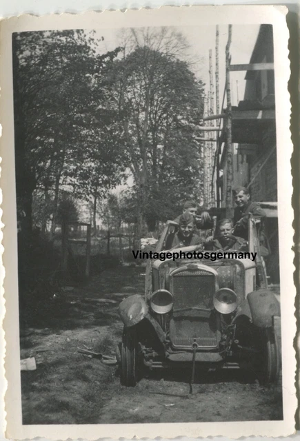 Z396 FOTO FRANKREICH 3. Waffen Panzer Division Soldaten Auto PKW ...