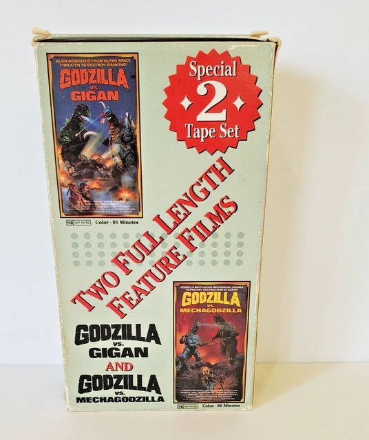 GODZILLA DOUBLE FEATURE VHS Godzilla VS Gigan/ Mechagodzilla 2 Tape Set ...