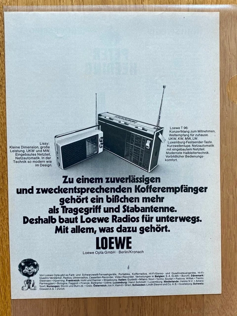 LOEWE OPTA LISSY T96 Koffer Empfänger Radio Original 1973 Vintage ...