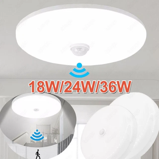 LED CEILING LIGHT PIR Motion Sensor Light Bathroom Kitchen Living Room ...