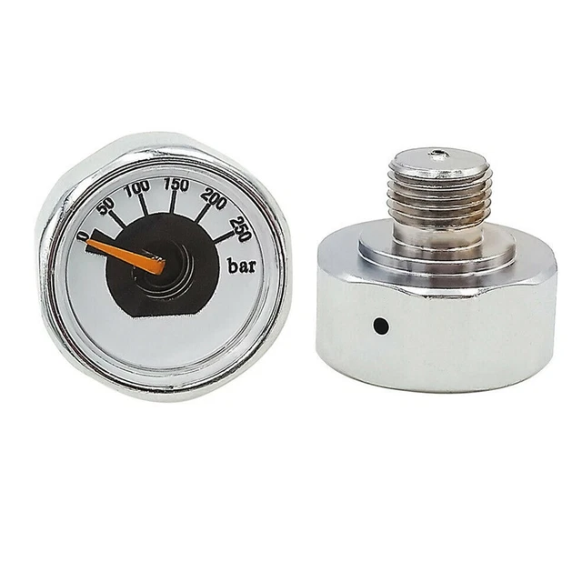 1/8BSP-METER BIACK MANOMETRE Microm Paintball Pression Calibre 250/300 ...