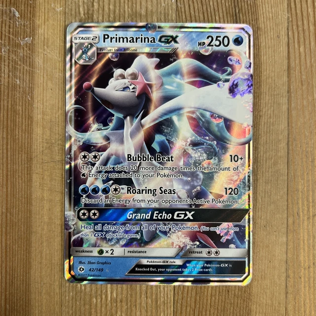 POKÉMON TCG PRIMARINA GX Sun & Moon Base Set 42/149 Holo Ultra Rare NM ...