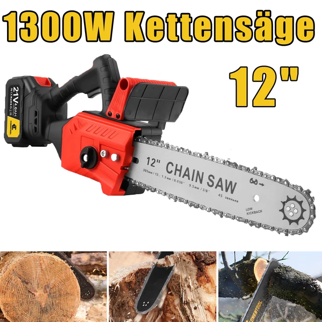 AKKU KETTENSÄGE 12& 30CM Elektro Kettensägen Handkettensäge Mit 4.0Ah Akku DHL EUR 49,99 ...