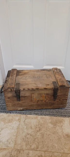 WW2 GERMAN PANZER Tank 3.7 SPRGR Ammunition Wooden Box Crate 1940 ...