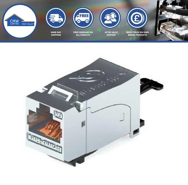BRAND-REX LEVITON RJ45 Keystone Jack Module Cat6A Shielded Tool Free ...