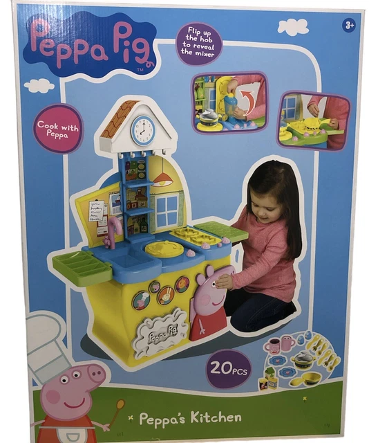 PEPPA PIG KITCHEN Interactive Playset 20 Pce Set Great Gift Cook With ...