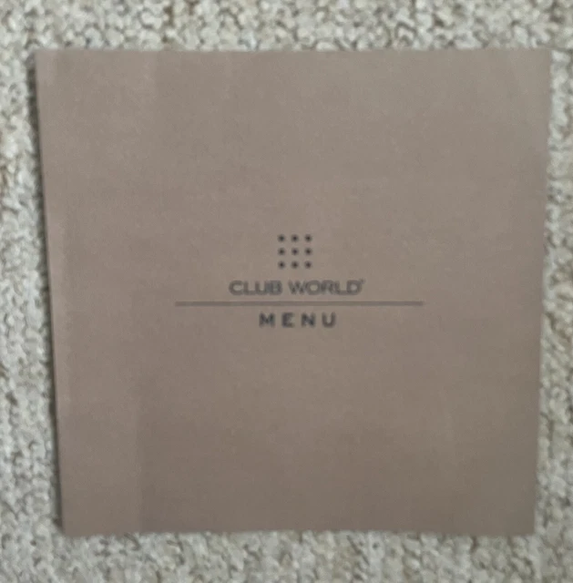 BRITISH AIRWAYS CLUB World 90s menu £5.00 - PicClick UK