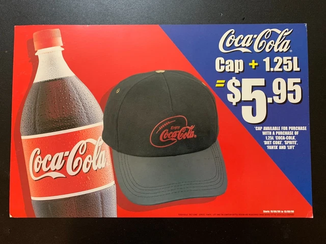 COCA-COLA ADVERTISING POSTER "Coca-Cola Cap & 1.25L =$5.95" 1999 $9.99 ...