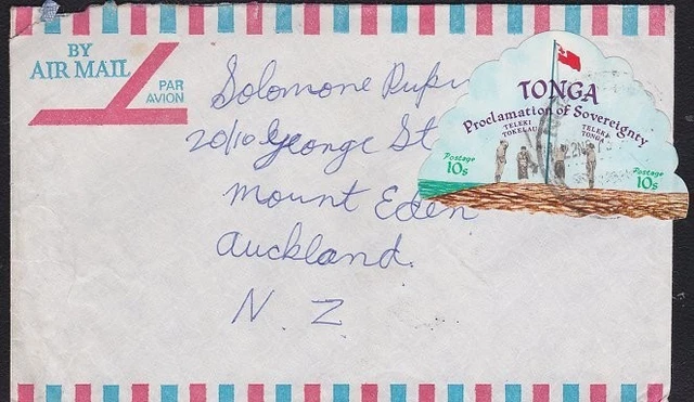 TONGA 1973 SELF adhesive on commercial cover Nuku'alofa to NZ ...