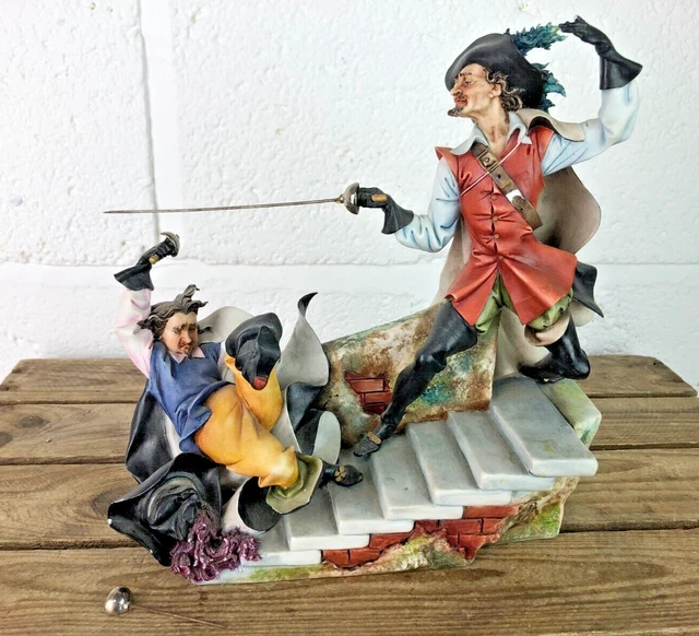 CAPO-DI-MONTE CAVALIER / Musketeer Sword Fight Sculpture / Figurines. £ ...
