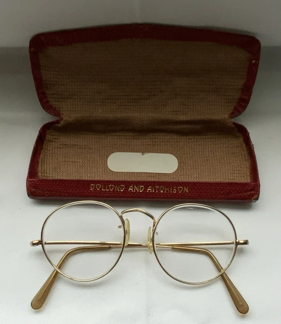 VINTAGE 70’S 80’S ALGHA (SAVILE ROW) 12KT FILLED GOLD ROUND EYEGLASSES ...