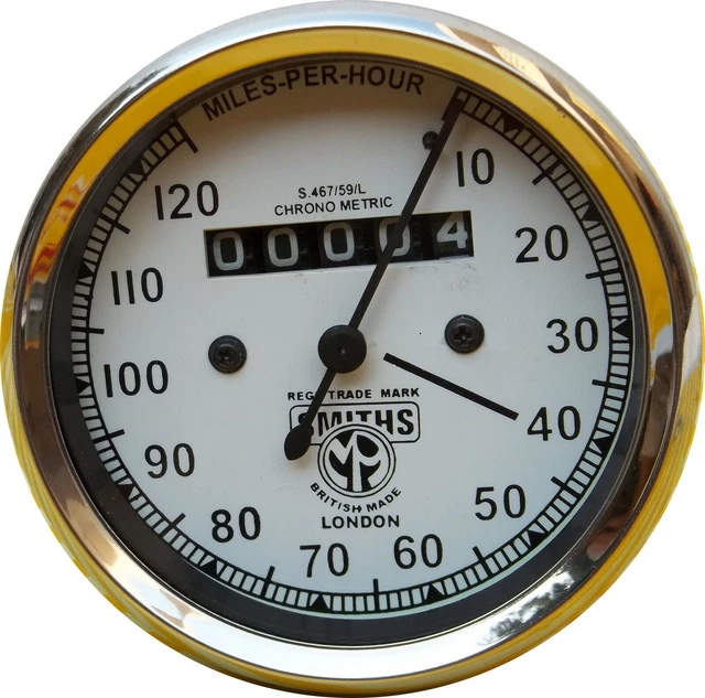 SMITHS SPEEDOMETER 120 Mph white for Royal Enfield motor cycle £19.69 ...