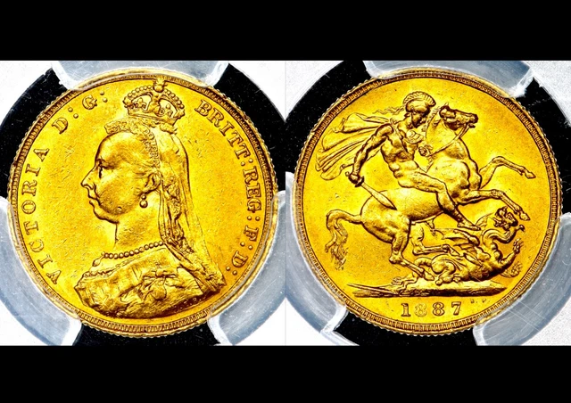 1887 QUEEN VICTORIA Great Britain London Mint Gold Jubilee Sovereign ...