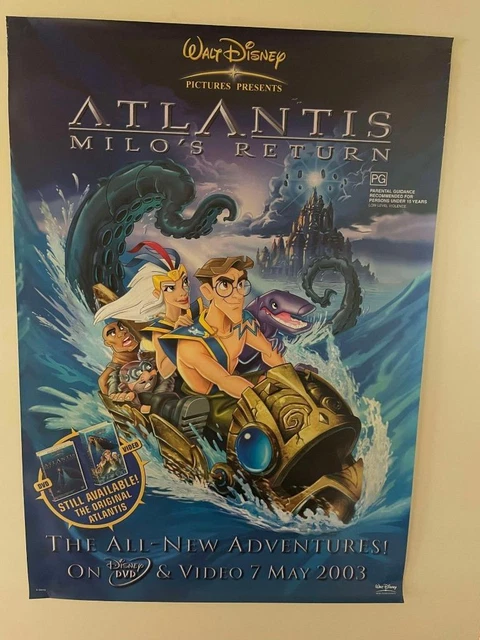 ATLANTIS MILO'S RETURN Disney Original Video Movie Poster In Very Good ...