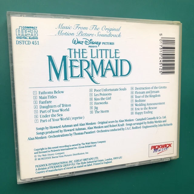 ALAN MENKEN LITTLE MERMAID Disney Film Soundtrack CD Howard Ashman J.A ...