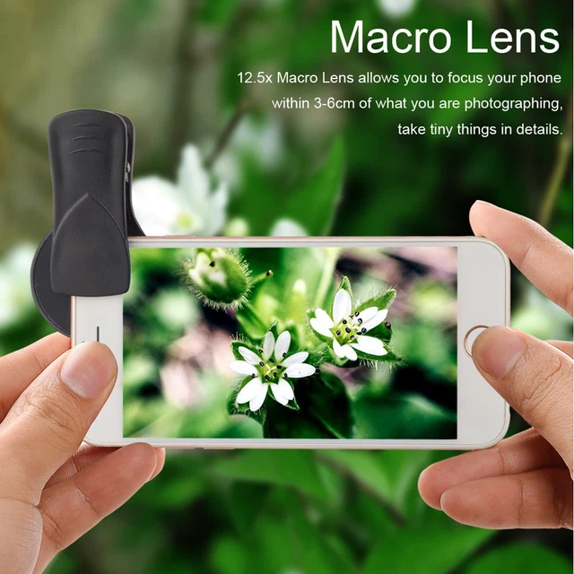 WIDE‑ANGLE LENS CLIP-ON Phone Camera Lenses Macro for Phones ﻿ Multi ...