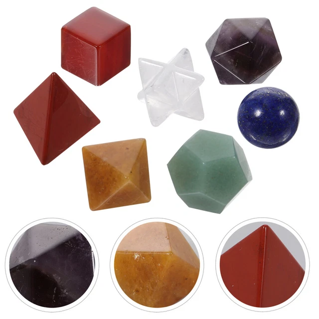 7 CHAKRA TETRAHEDRON Crystal Platonic Solids Sacred Geometry Balance £ ...