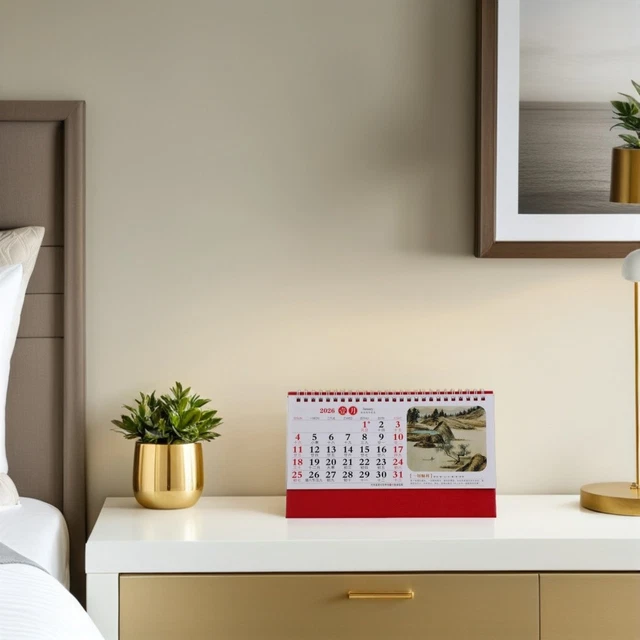 DESK CALENDAR 2026: 2026 Chinese New Year Desk Calendar Flip Standing ...