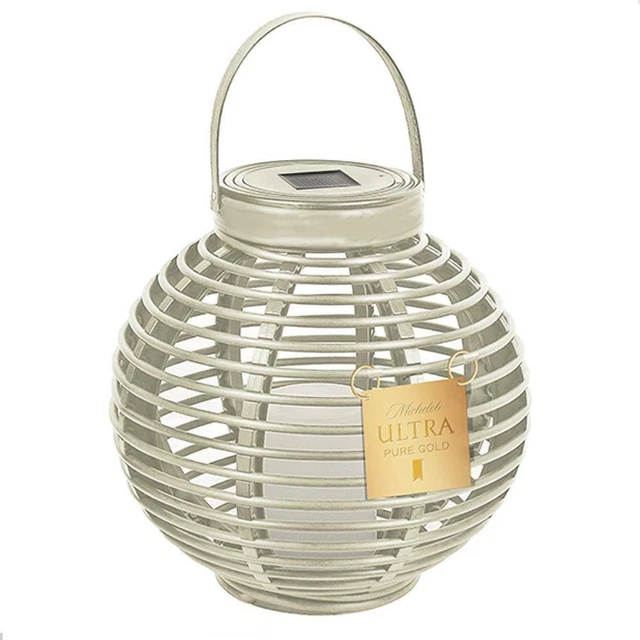 OUTDOOR SOLAR LIGHT Michelob Ultra Pure Gold Light Ivory with Gold Tone ...