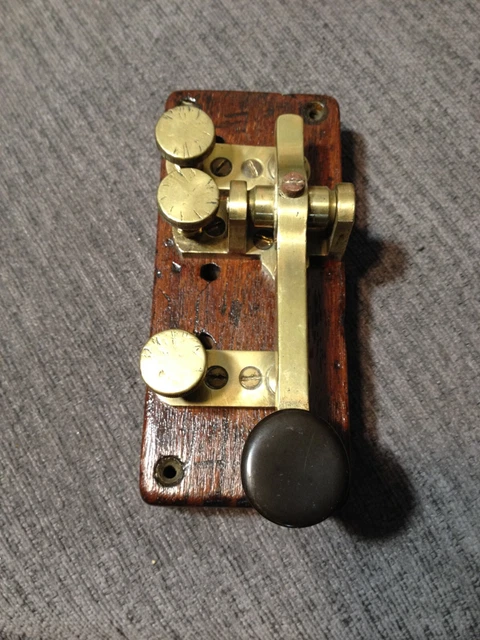 A LOVELY OLD brass and wood morse code / telegraph key tapper £179.00 ...