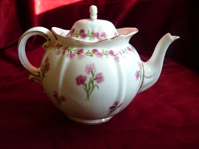 VERY RARE GEORGE Jones Teapot Coronation Queen’s Carnations Pink £68.30 ...