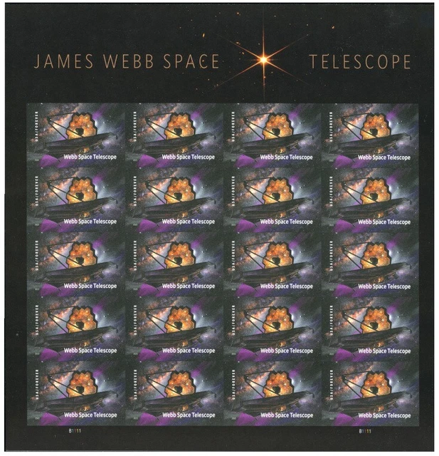 US #5720A JAMES Webb Space Telescope Imperf Sheet NDC COSMIC TIME ...
