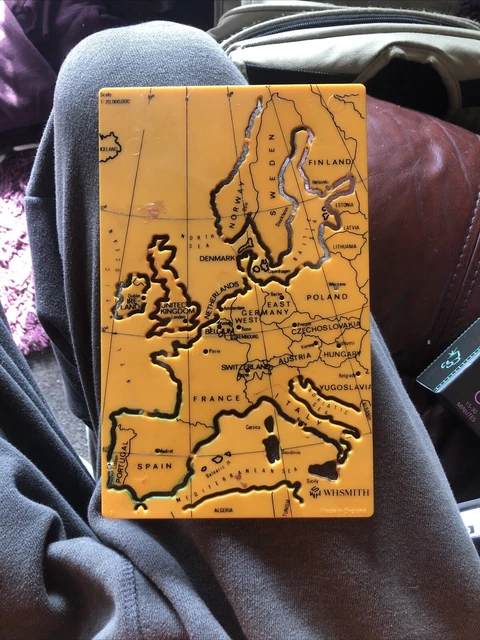 VINTAGE WHSMITH WORLD Map Stencil. (Detailing East/West Germany Borders ...