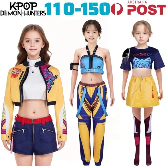KIDS K-POP DEMON Hunters Rumi Mira Zoey Cosplay Costume Girl Dress Book Week Set £49.96 ...