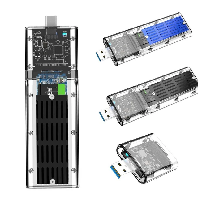 USB INTERFACE M.2 SATA SSD Enclosure with Transparent Display New B8 £8 ...