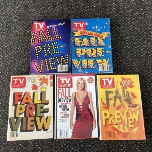 TV GUIDE FALL Preview Lot Of 5 1978 1987 1989 1999 2004 Midwest ...