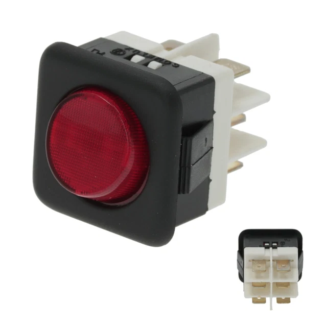 CLASSIC CLASSEQ 7.12.4/5 Red Illuminated On / Off 240V Square Rocker ...