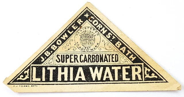 VICTORIAN ANTIQUE FROM Soda bottle label J.B.Bowler Bath. 1877. Rare £ ...