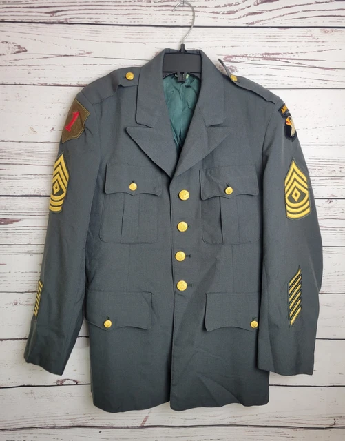 VTG US ARMY Airborne Uniform Jacket Coat Officer Tropical AG-344 Men's ...