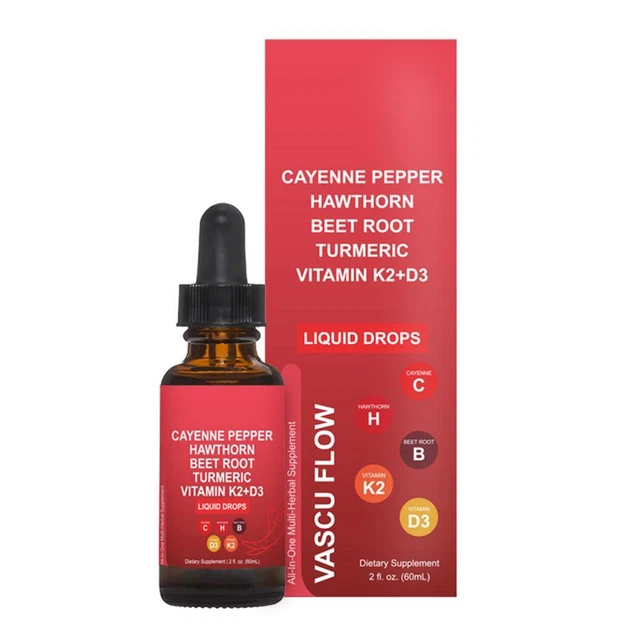CAYENNE PEPPER HAWTHORN Beet Root Turmeric Vitamin K2+D3 Liquid Drops £ ...