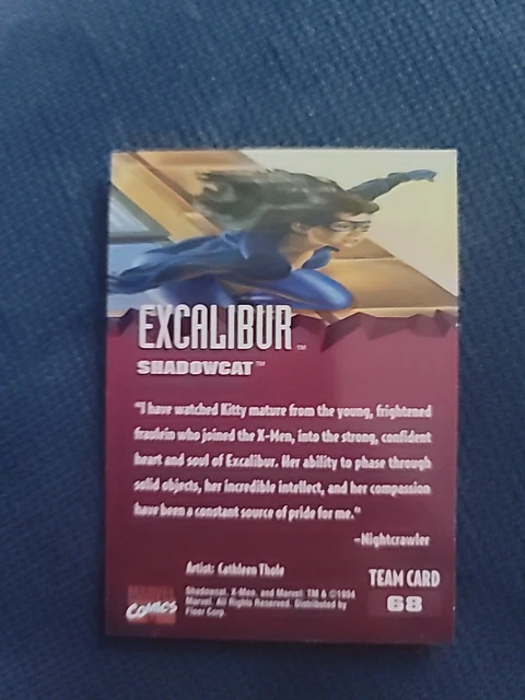 1995 FLEER ULTRA Marvel X-Men Excalibur Team Card - Shadowcat #68 ...