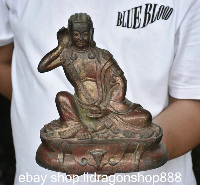 8.4 &VIEUX GOUROU bouddhiste tibétain en cuivre doré Lama mirajba cerf Bouddha EUR 245,00 ...