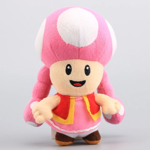SUPER MARIO BROS Toadette Toad Girl Plush Toy Lovely Soft Doll 18cm ...