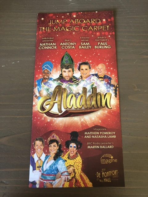 ALADDIN 2019 PANTOMIME Flyer Antony Costa Sam Bailey Paul Burling ...