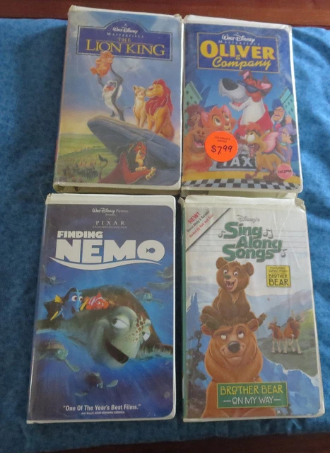 4- WALT DISNEY VHS MOVIES; Lion King, Finding Nemo, Sing Along Songs, 1 ...