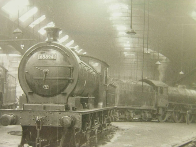 VINTAGE RAILWAY REAL photograph J27 65894 At York Shed steam train ...