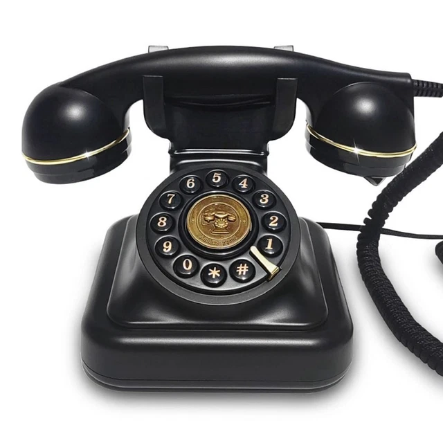 RETRO STYLE WIRED Dial Telephone Plugin Home Fixed Landline Antique £95 ...