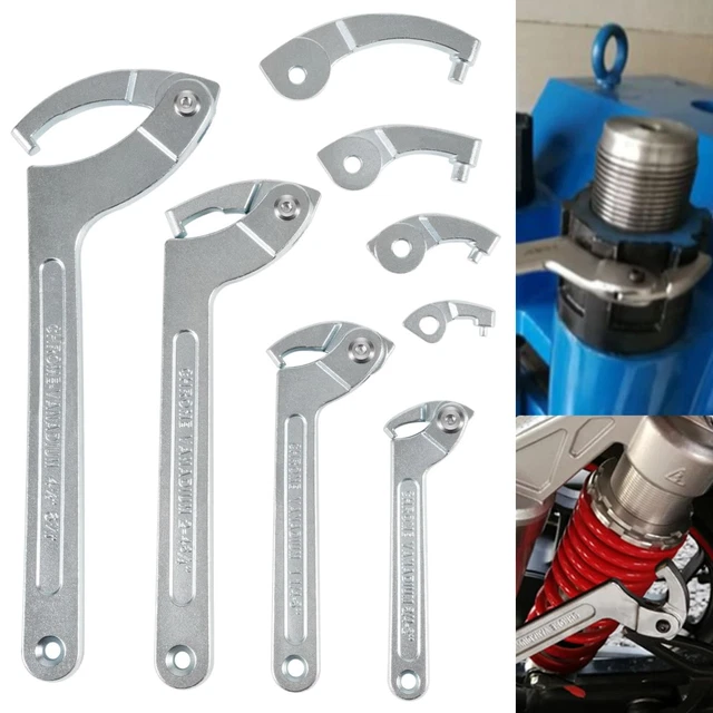 8PCS ADJUSTABLE C Pin Wrench Tool Set w/Changeable Head For Vehicle ...