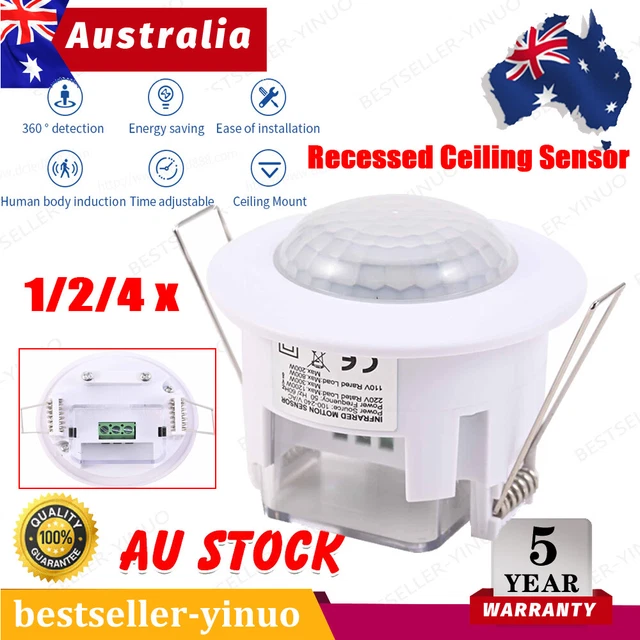 360 DEGREE RECESSED PIR Ceiling Occupancy Motion Sensor Detector Light ...