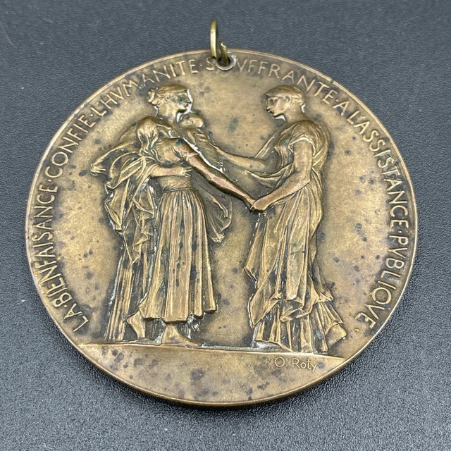 MÉDAILLE BRONZE O. Roty "ASSISTANCE PUBLIQUE EN FRANCE" année 1899 EUR ...
