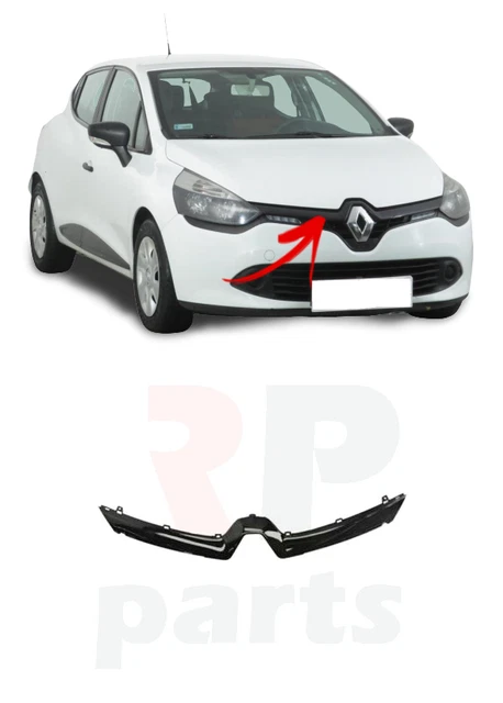 FOR RENAULT CLIO Iv 12 - 16 Front Bumper Center Grille Upper Black ...
