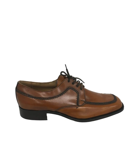 SAXONE GLADSTONE MEN'S UK 10.5 Light Brown Vintage Lace-up Derby Shoes ...