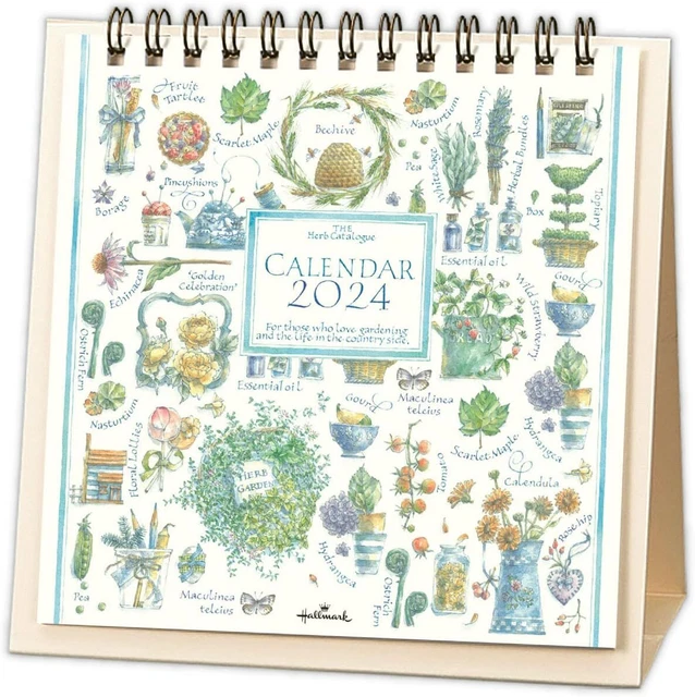 GIAPPONE HALLMARK 2024 Calendario Desktop Erbe Catalogo 8 Corpo Misura ...